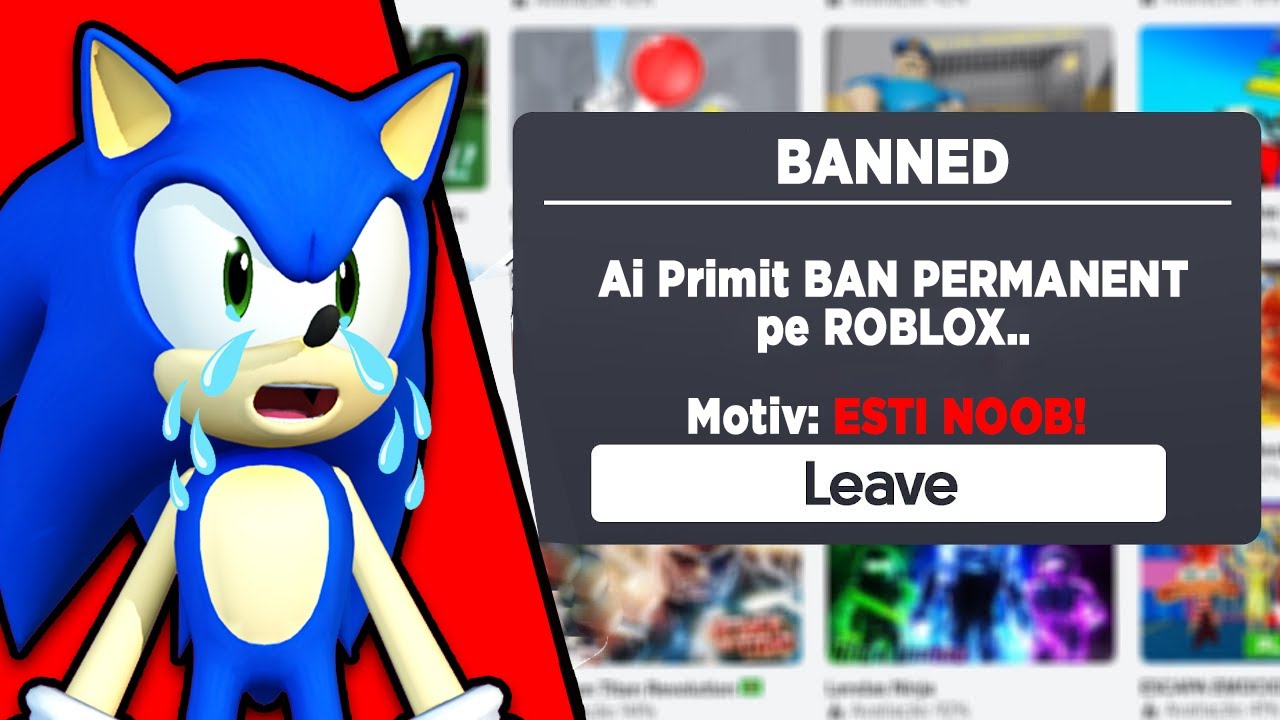 Sonic Primeste BAN PERMANENT pe ROBLOX.. *Depresie* - YouTube