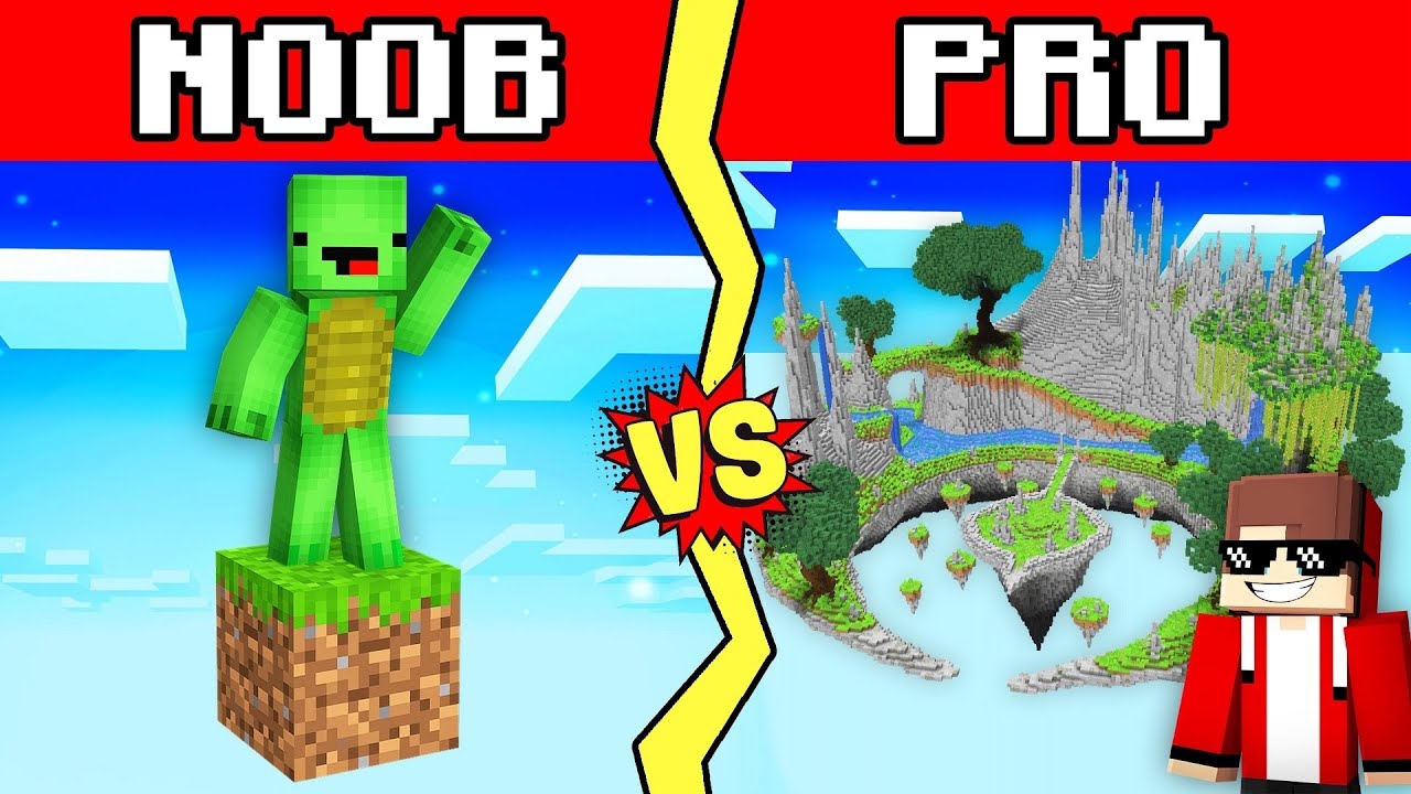 JJ And Mikey Survival Battle On ONE BLOCK In Minecraft - NOOB VS PRO CHALLENGE - Maizen Parody ...