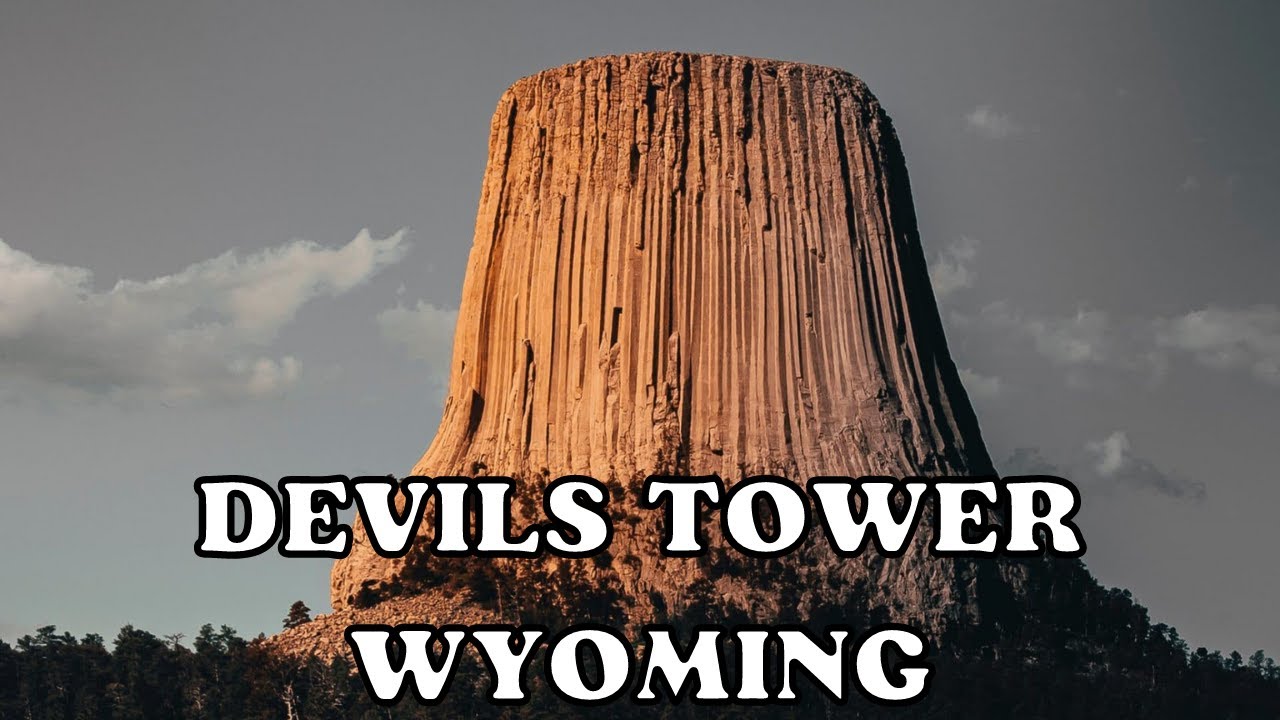 Devils Tower National Monument , Wyoming, USA [4K Aerial View by Drone ...