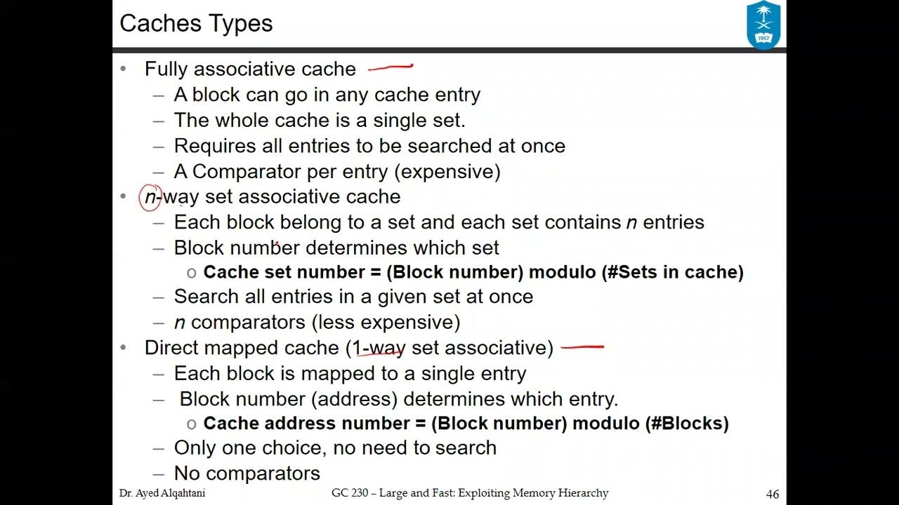 GC230-Computer Architecture - Lecture 6 - Large and Fast Exploiting Memory Hierarchy 2-3 - YouTube