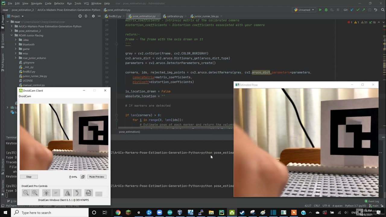 Aruco pose estimation demonstration - YouTube