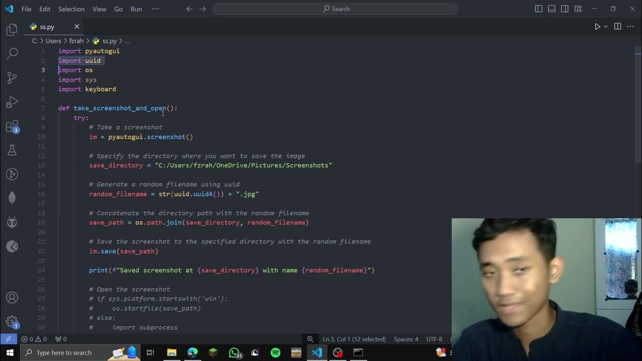HOW TO TAKE SCREENSHOTS USING CMD AND PYTHON | CODE EXPLANATION - YouTube