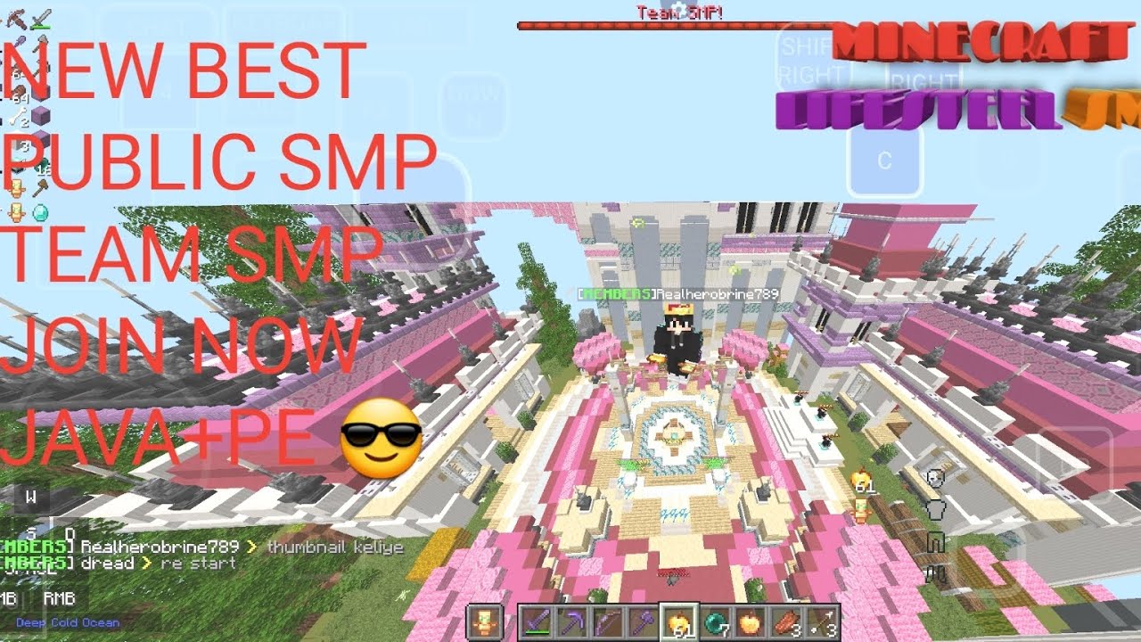 NEW BEST PUBLIC MINECRAFT SMP JOIN NOW JAVA+PE 😎☺️😍😍👑 - YouTube