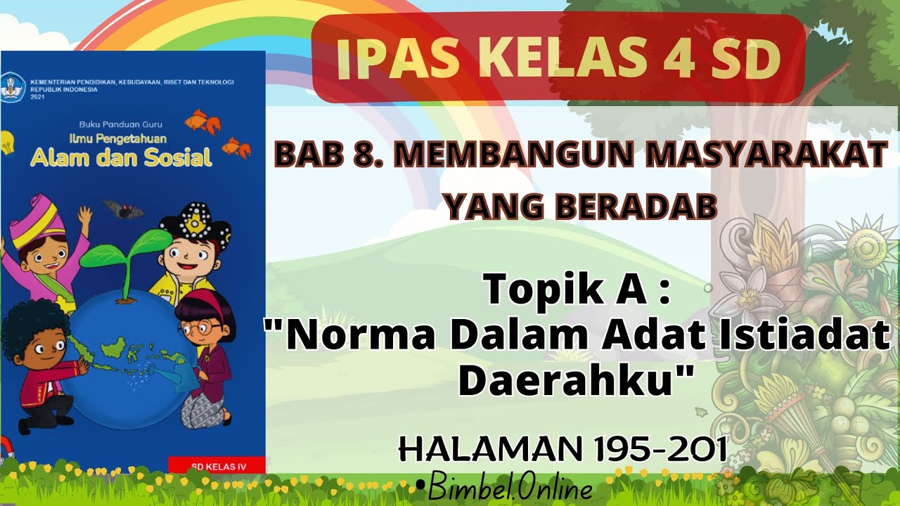 IPAS KELAS 4 BAB 8 TOPIK A: NORMA DALAM ADAT ISTIADAT DAERAHKU - HALAMAN 195 - 201 KURIKULUM ...