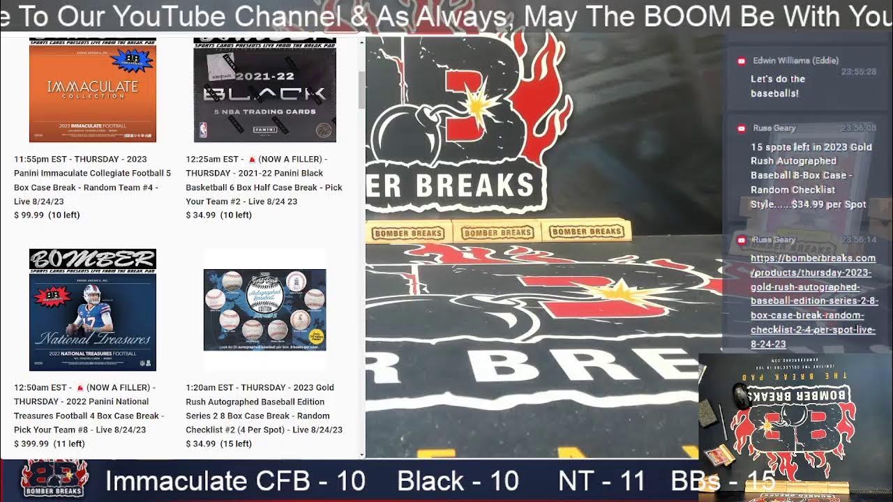 BomberBreaks.com & eBay Store BomberSportsCards Thursday Night Live Card Breaks, Welcome! - YouTube