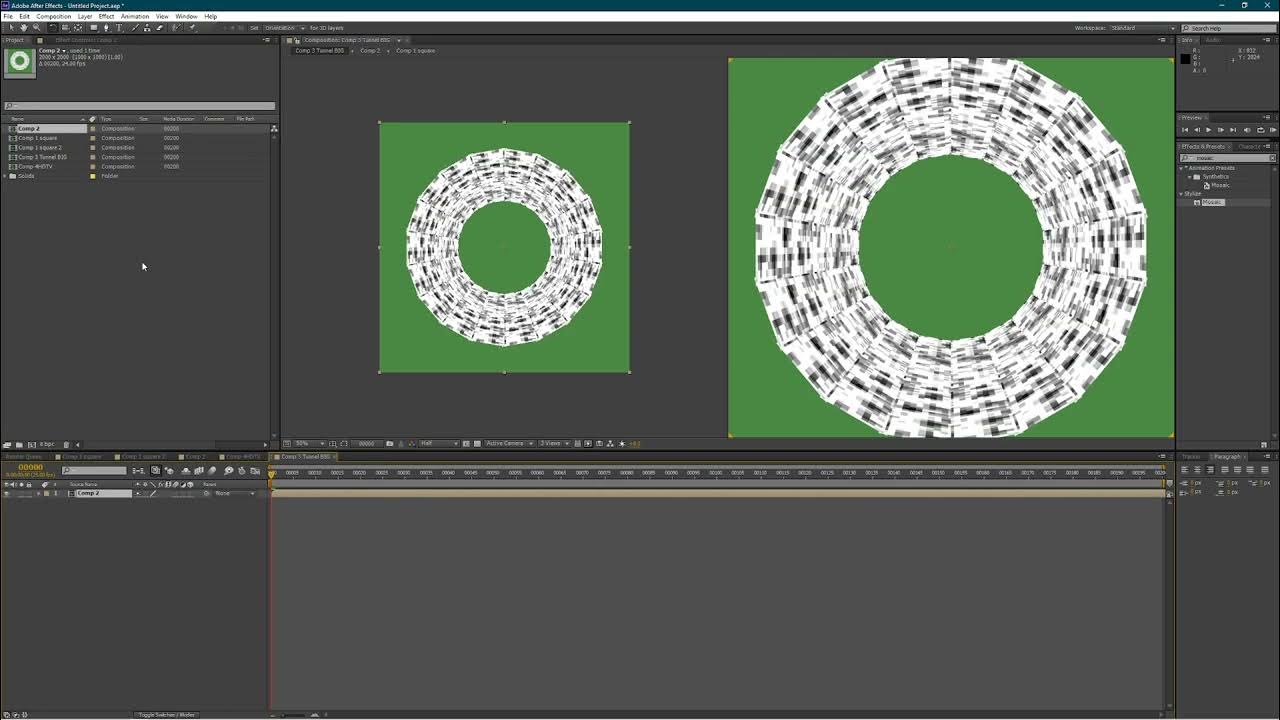 AE Quick Homework Tunnel effect 01-Fractal noise/Mosaic/Tritone - YouTube