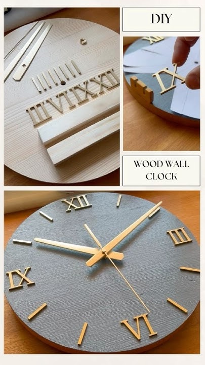 DIY Modern Wall Clock Making | Stylish Roman Numeral Clock from Scratch! #diy #wallclock # ...
