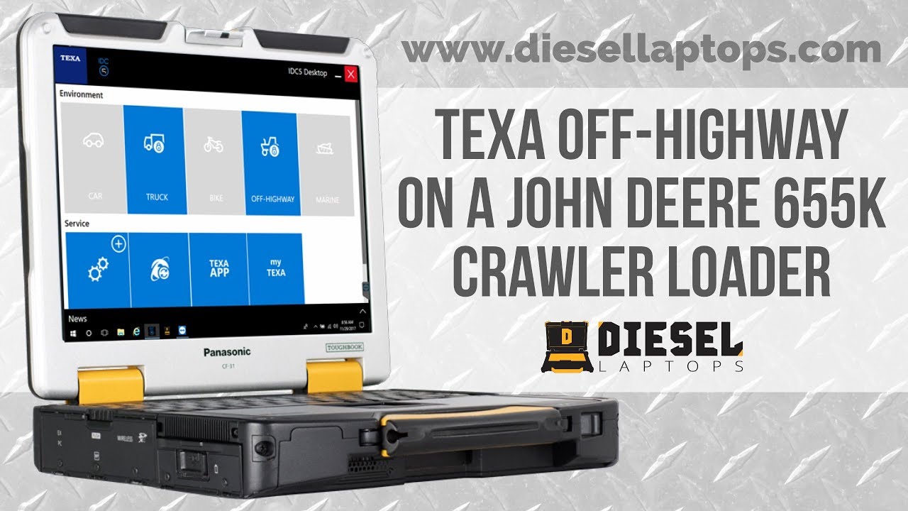 TEXA Off-Highway on a John Deere 655K Crawler Loader - YouTube