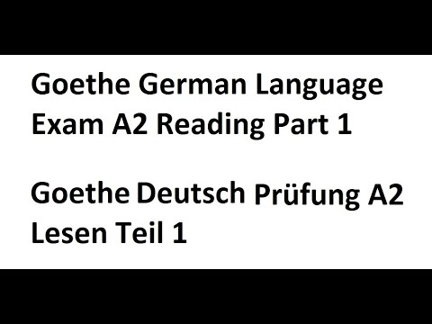 Goethe German Language Exam A2 Reading Part 1 - YouTube