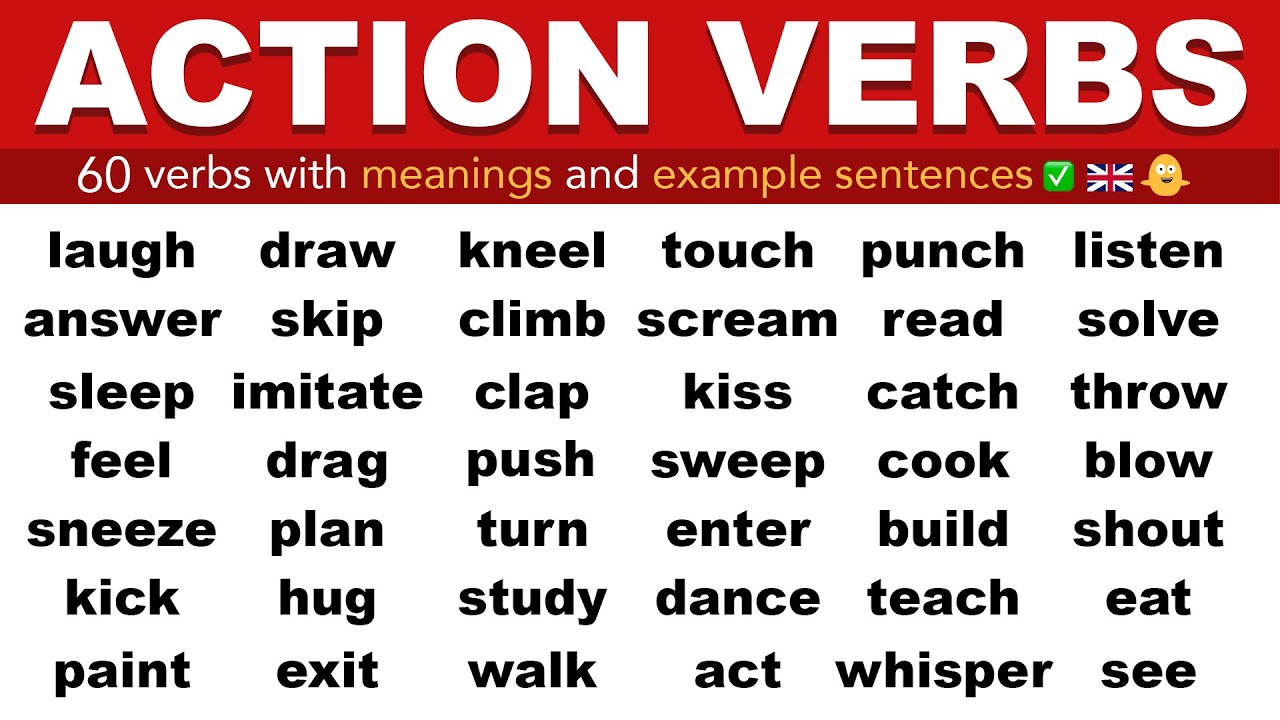 65 Most Used ACTION VERBS in English Which You Can Repeatedly Use In ...