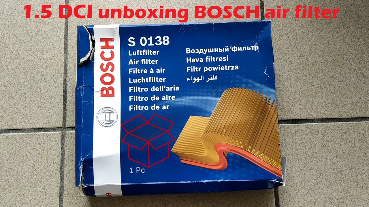 1.5 DCI unboxing Bosch panel air filter - YouTube