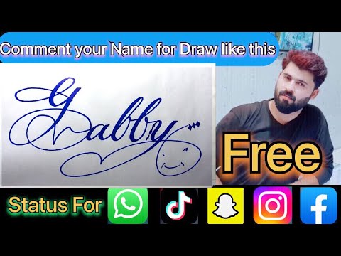 Gabby Name Signature Calligraphy Status | How to Cursive write with cut ...
