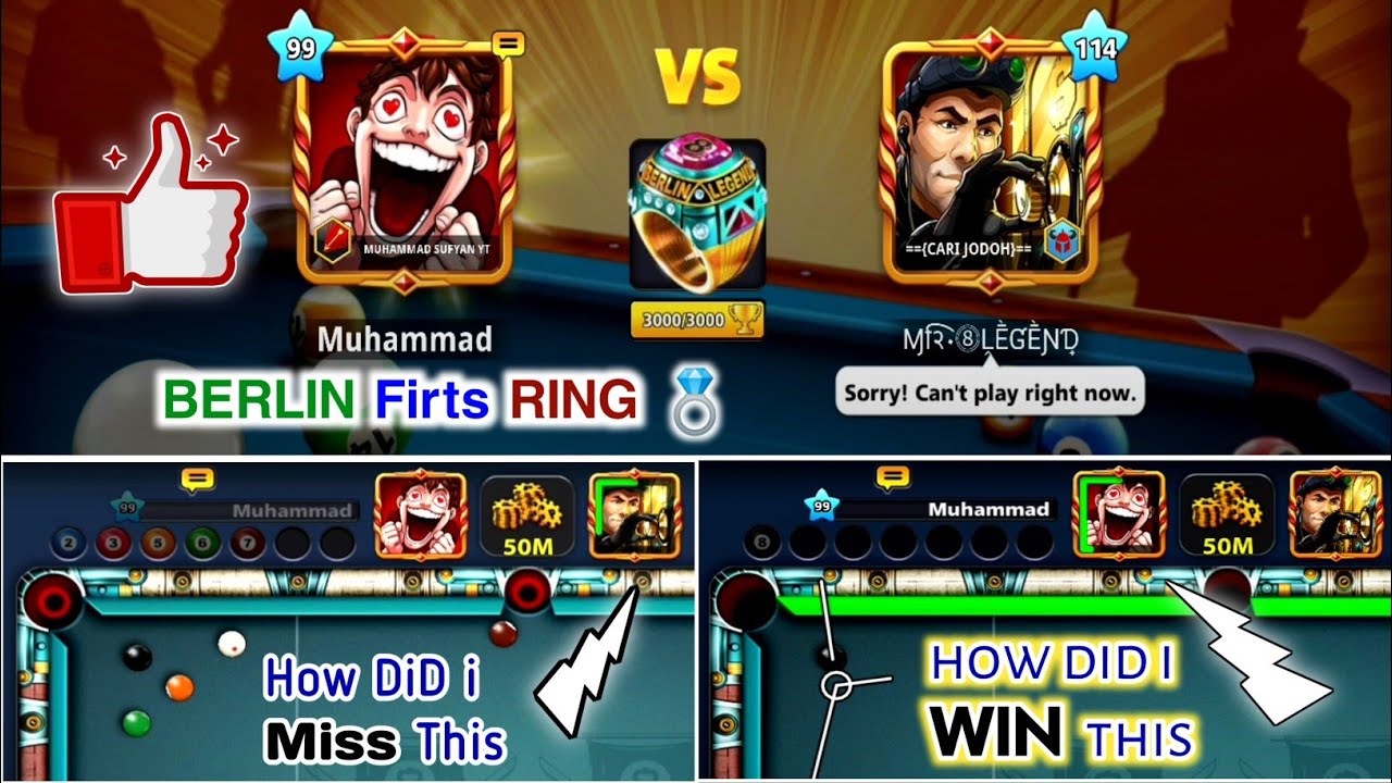 8 Ball Pool - 3000 BERLIN Trophies ! Getting first BERLIN Ring 🔥-Method ...