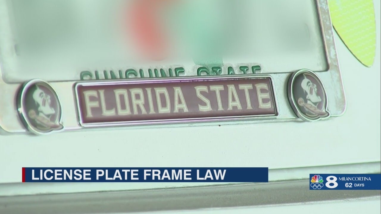 License plate frame law - YouTube