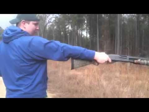 One hand 12 gauge shot - YouTube