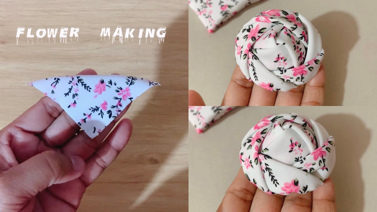 DIY Fabric Rose | How to make fabric Rose Flower | Crafts & Ribbon Art ...