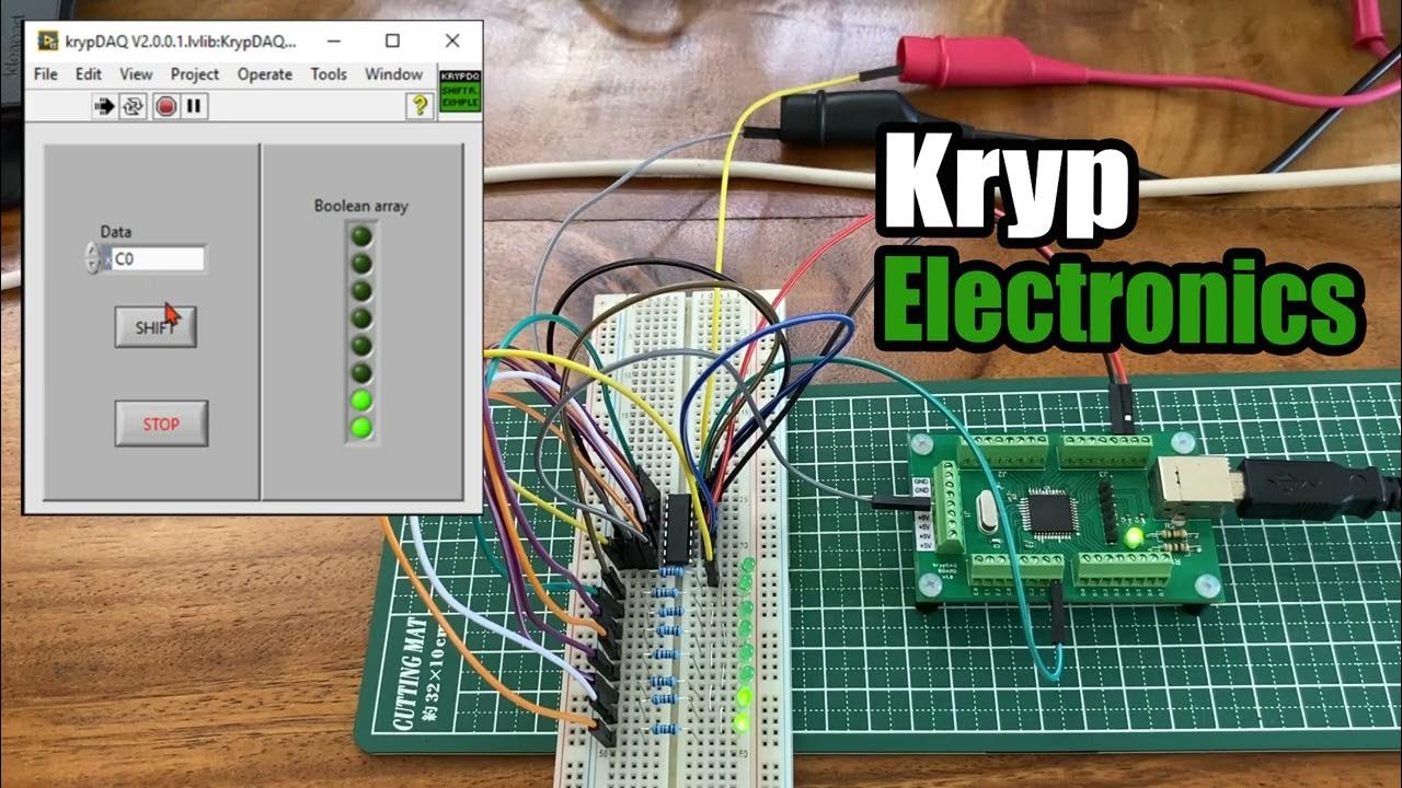 Interfacing KrypDAQ USB Device to 74HC595 Shift Register IC Using LabVIEW - YouTube