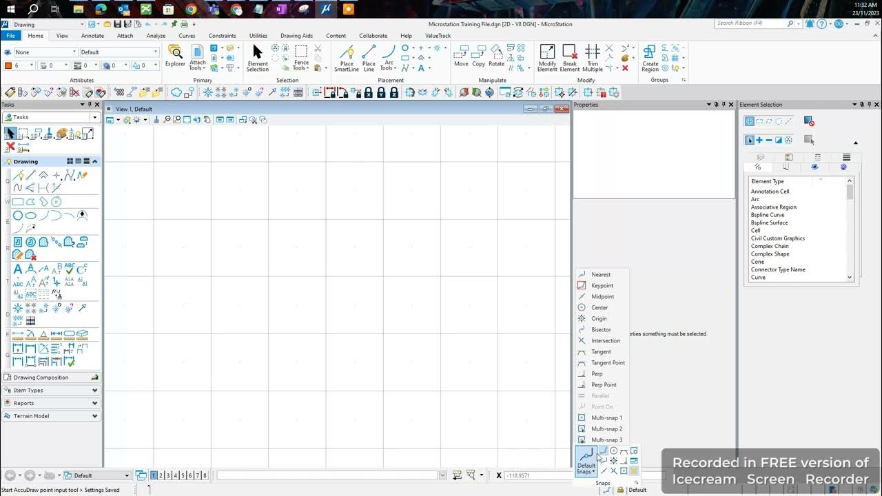 Microstation Connect Edition How To Turn On Snaps Youtube