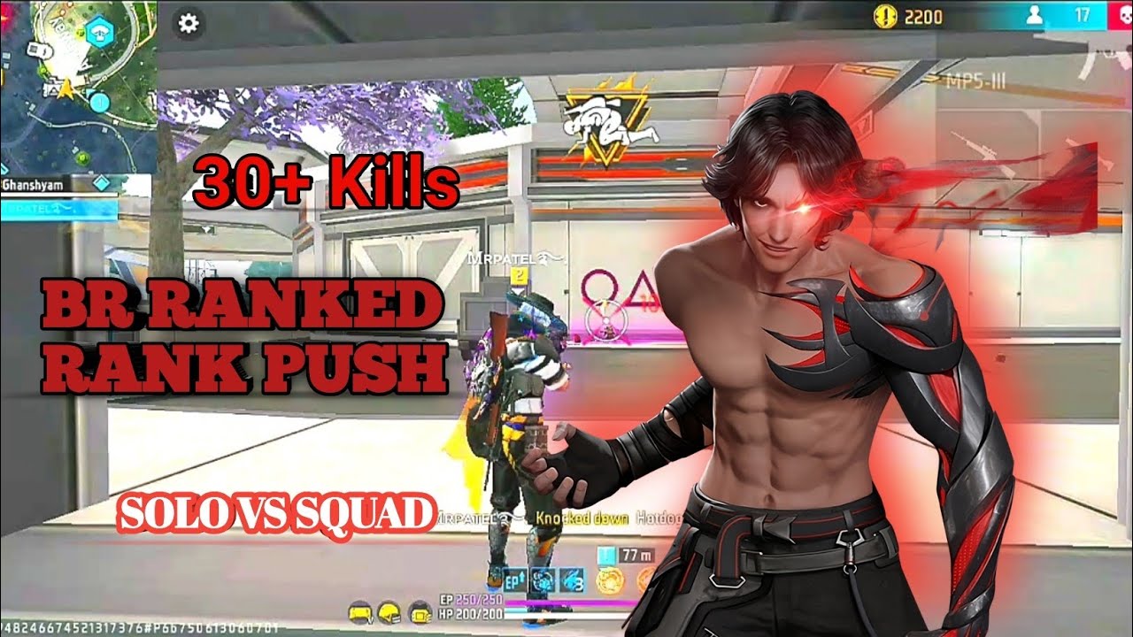 ff solo br rank push gameplay | solo vs squad rank push | grandmaster ...