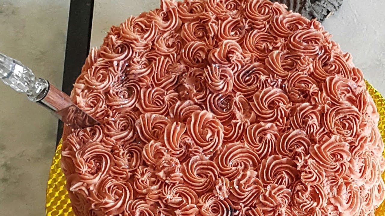 Designer rose swirl cake tutorial - YouTube