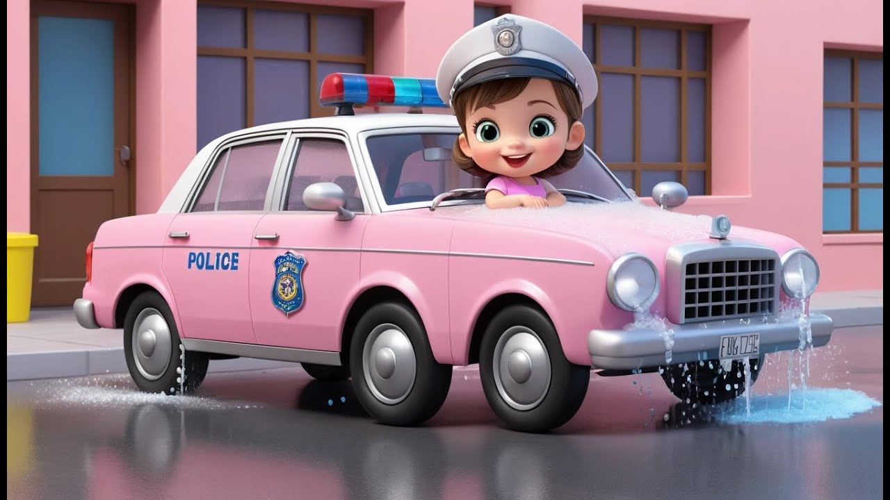 Police Car Wash Fun | Nursery Rhyme Song for Kids | Washing Police Car ...