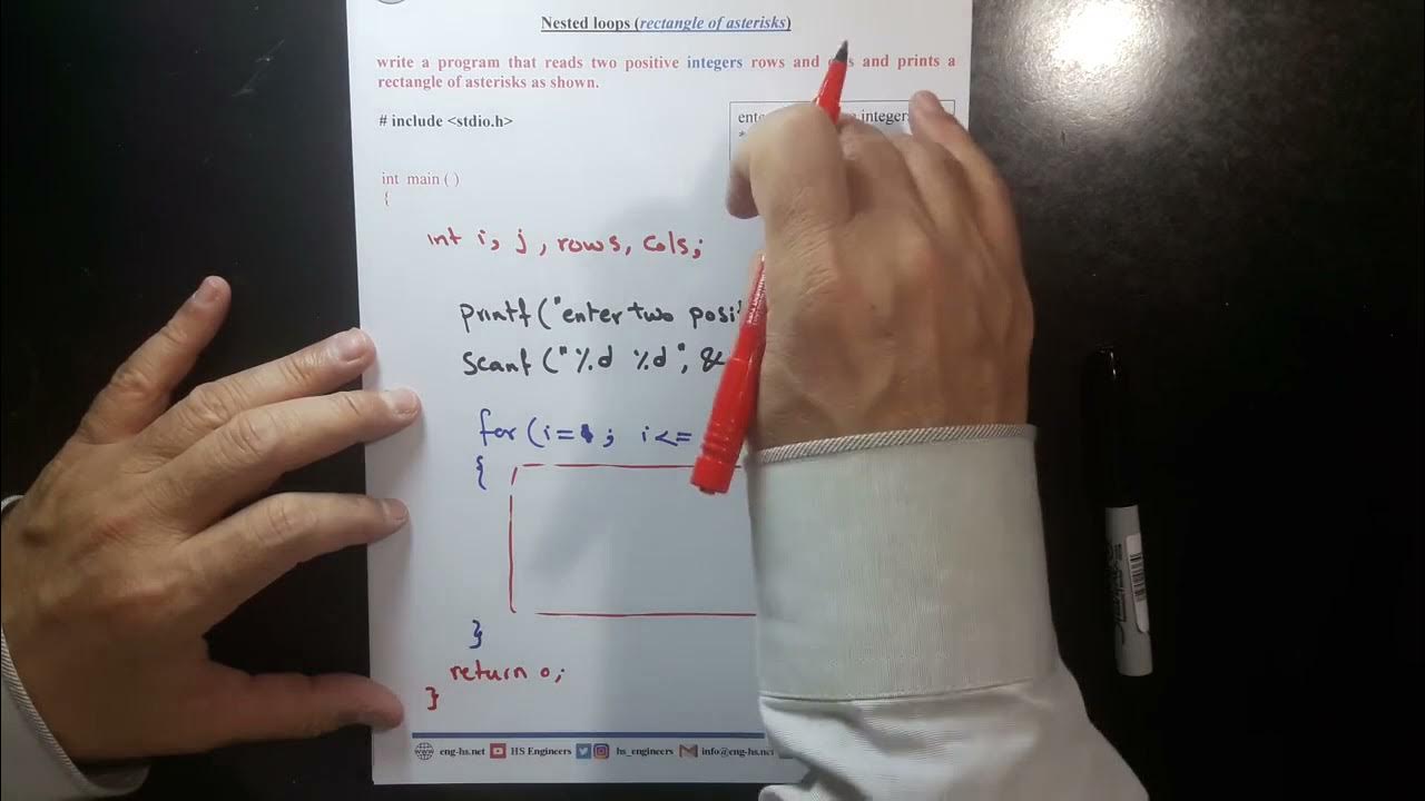 03 C Programming Nested Loops Rectangle of Asterisks 2 - YouTube