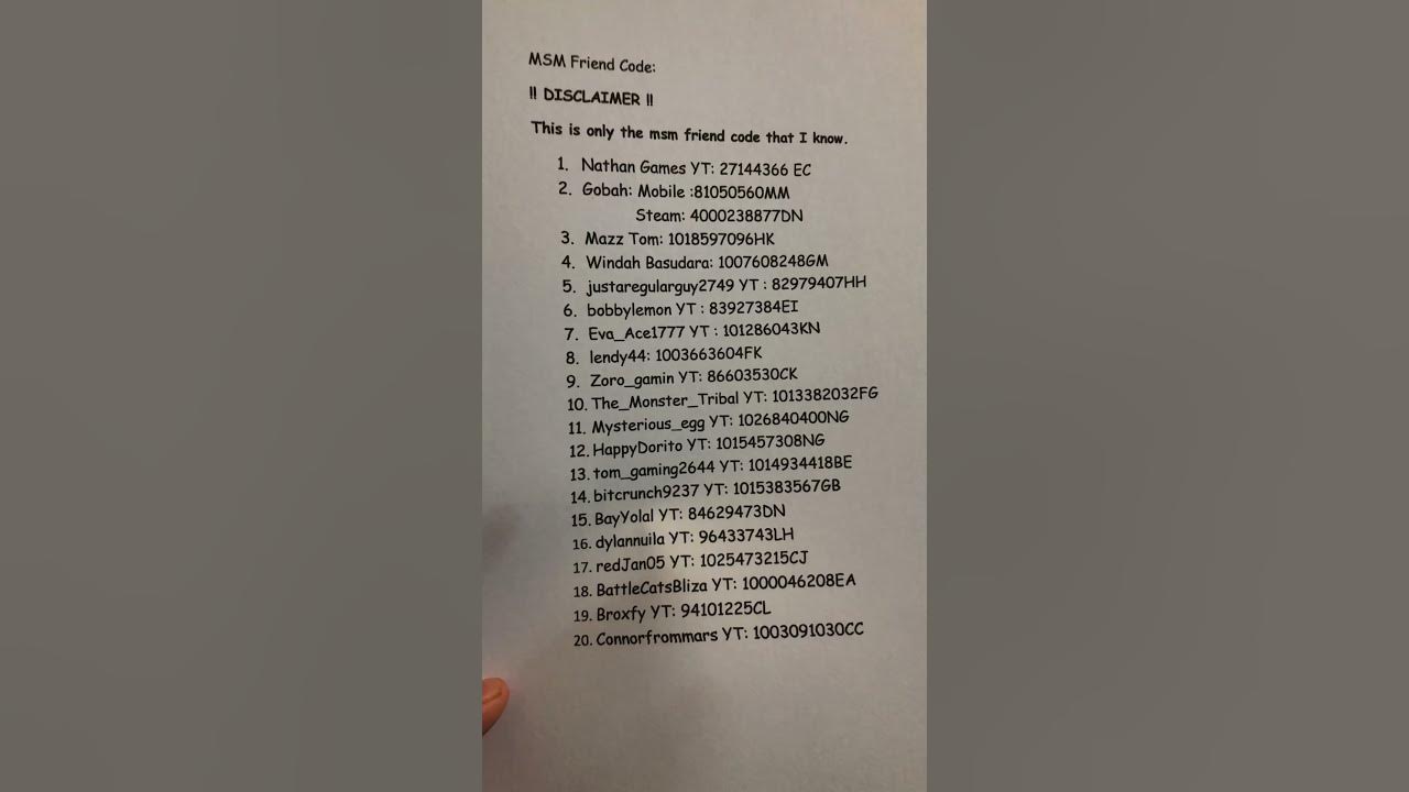 All the My Singing Monsters Friend Code #msm - YouTube