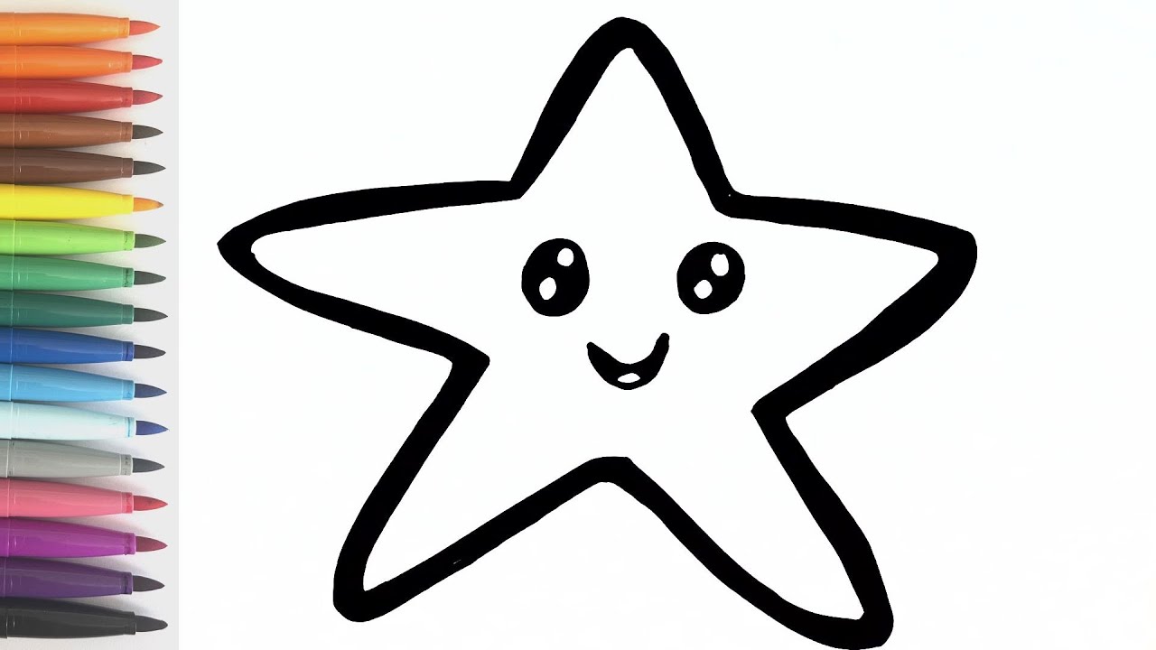 Multicolor Star /Drawing and Painting Basic Shapes for Toddlers / Easy ...