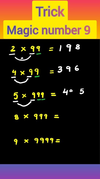 TRICK 9 Magic number 9 - Multiplication Tricks /#easy #maths #trick ...