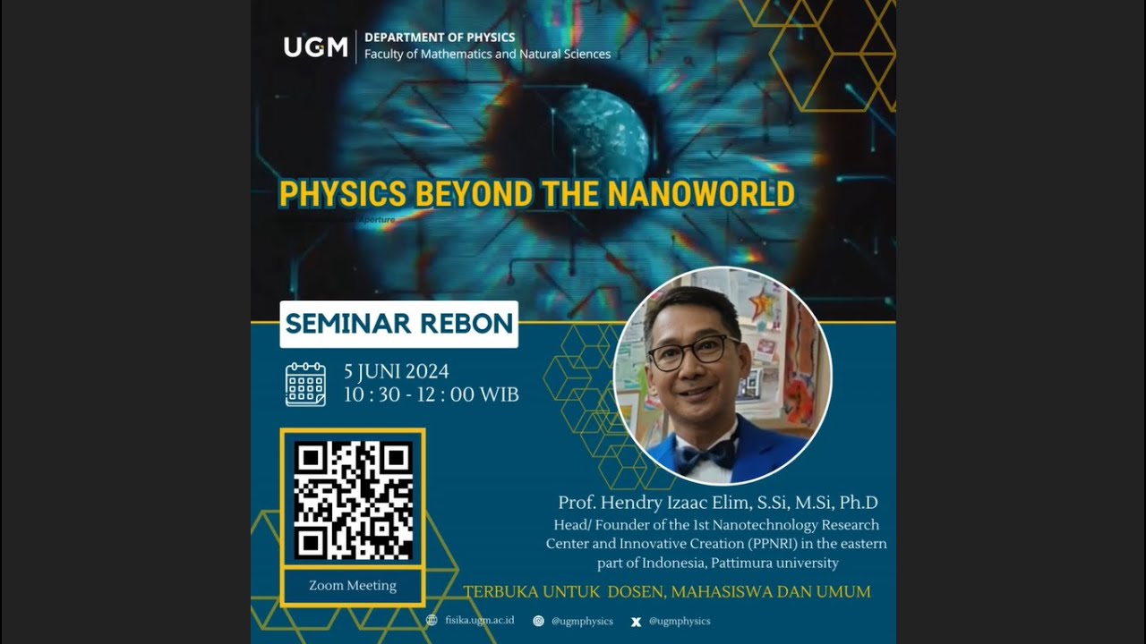Seminar Rebon 5 Juni 2024: Physics Beyond the Nanoworld - YouTube