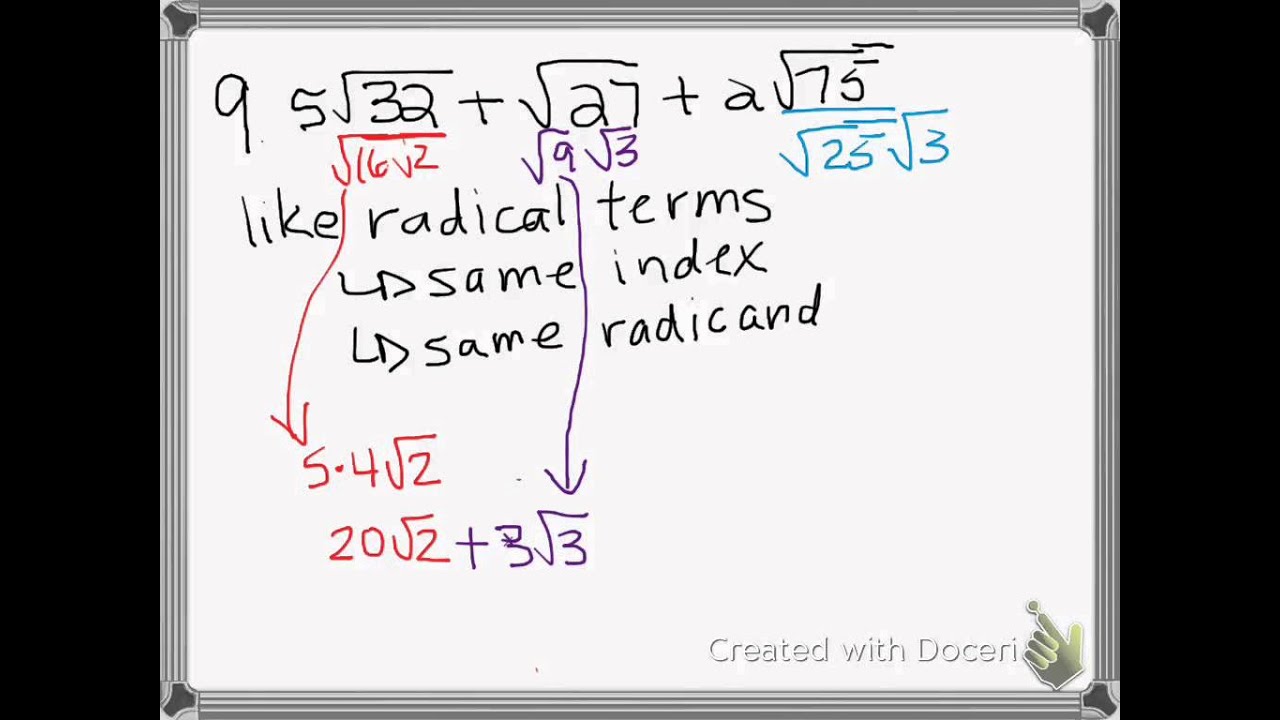 operations with radical expressions practice problems - YouTube