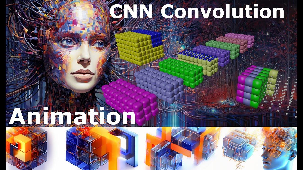AI CNN Convolution Animation, AI instructional videos, Neural Networks, Deep Learning Python, L3 ...