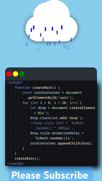 Cloud and Rain Animation By HTML CSS AND JAVASCRIPT ।#short - YouTube