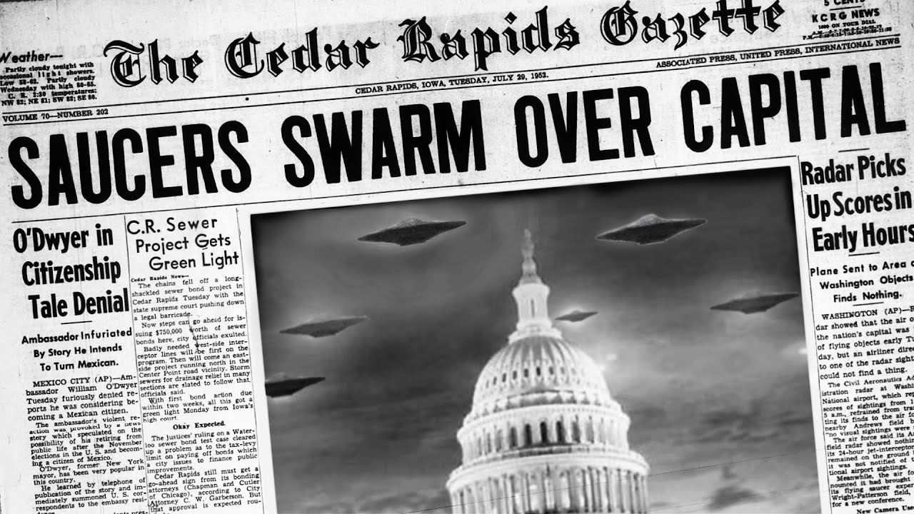 SAUCERS SWARM OVER CAPITAL | 1952 News Article | ORIGINAL TRANSCRIPT - YouTube