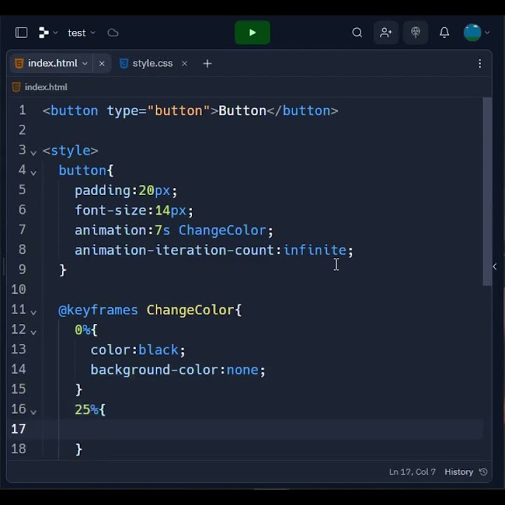 How to make a Color-Changing button using css animation #css #tutorial #webdevelopment - YouTube