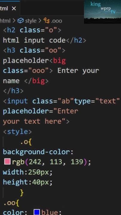 HTML Tutorial | form & input type | input placeholder text name code # ... HTML Tutorial | form & input type | input placeholder text name code # ...