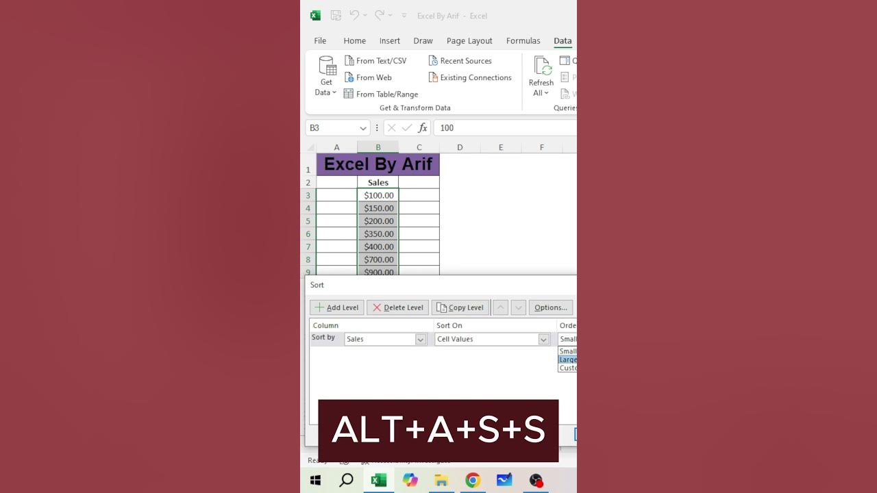 Sort Data in Seconds in Excel with ALT + A + S! #ExcelByArif - YouTube