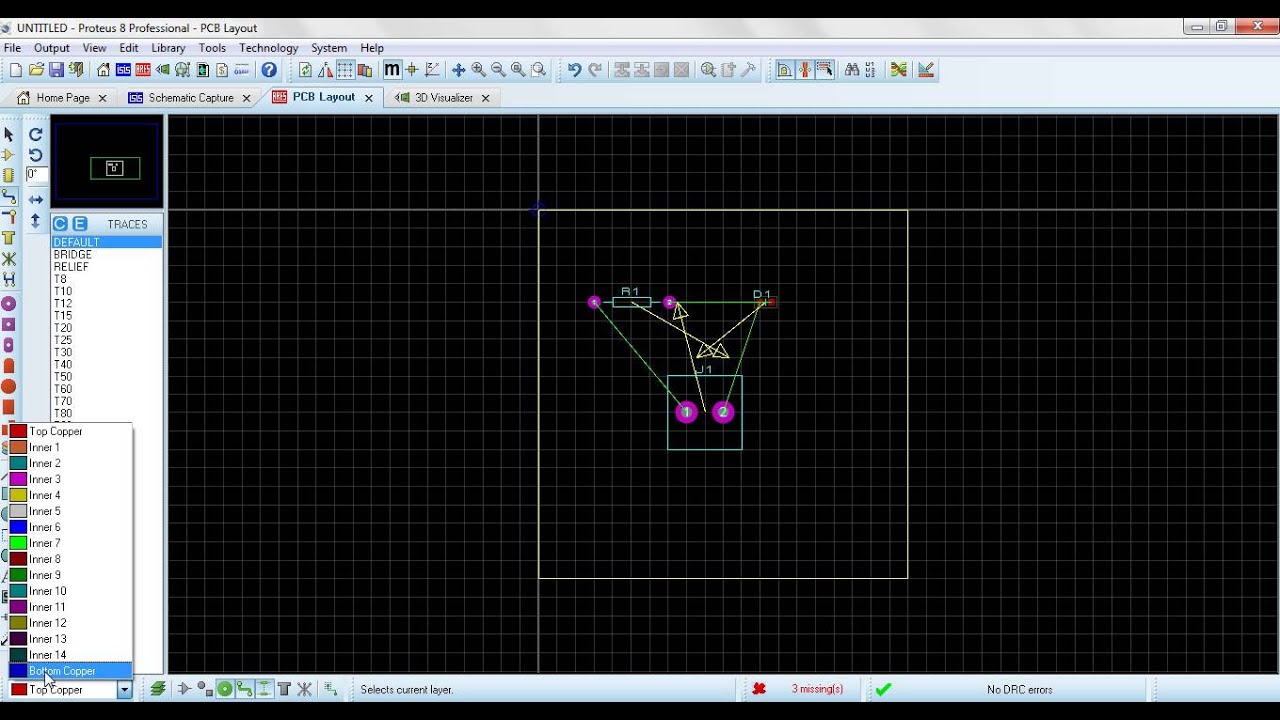 How to design a PCB with Proteus to turn on a LED - YouTube