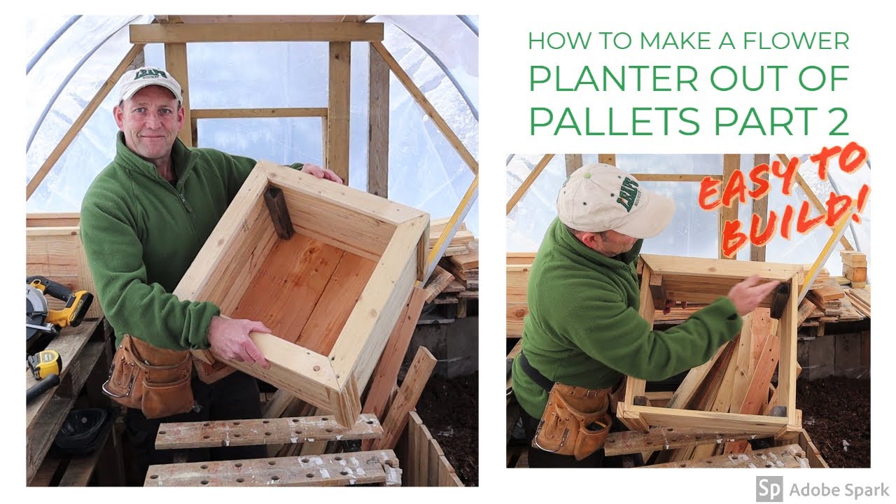 How to Make a Flower Planter Out of Pallets - Part 2 - YouTube