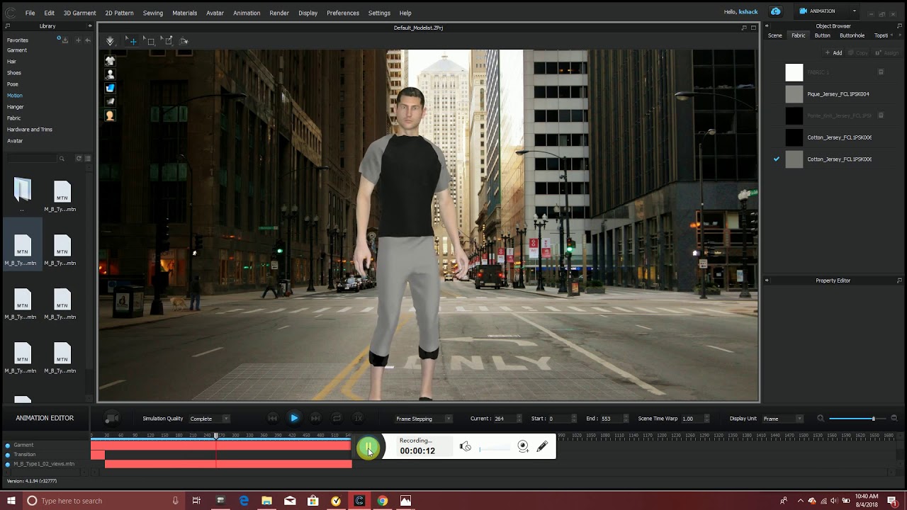 Clo3d Animated Jersey Knit Outfit - YouTube