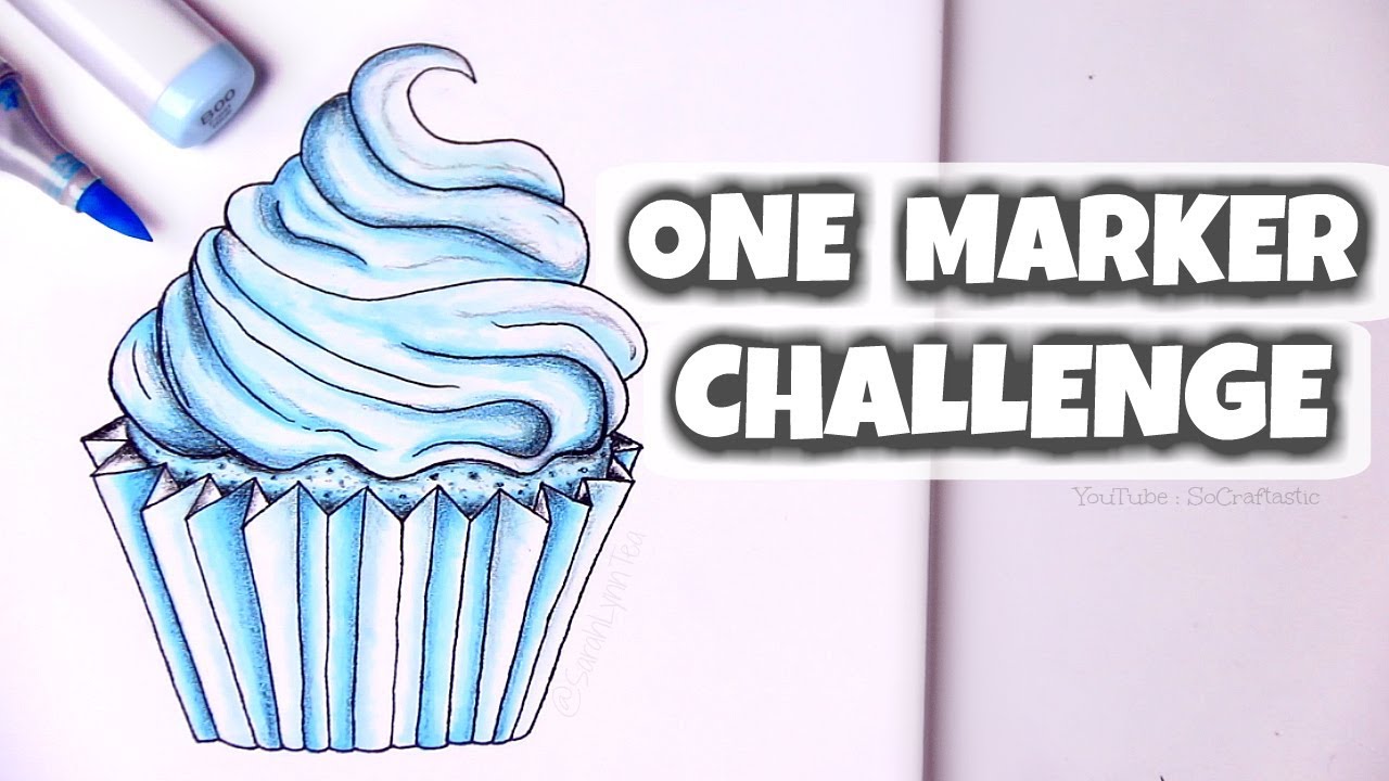 My First Copic Drawing - ONE MARKER CHALLENGE | SoCraftastic - YouTube