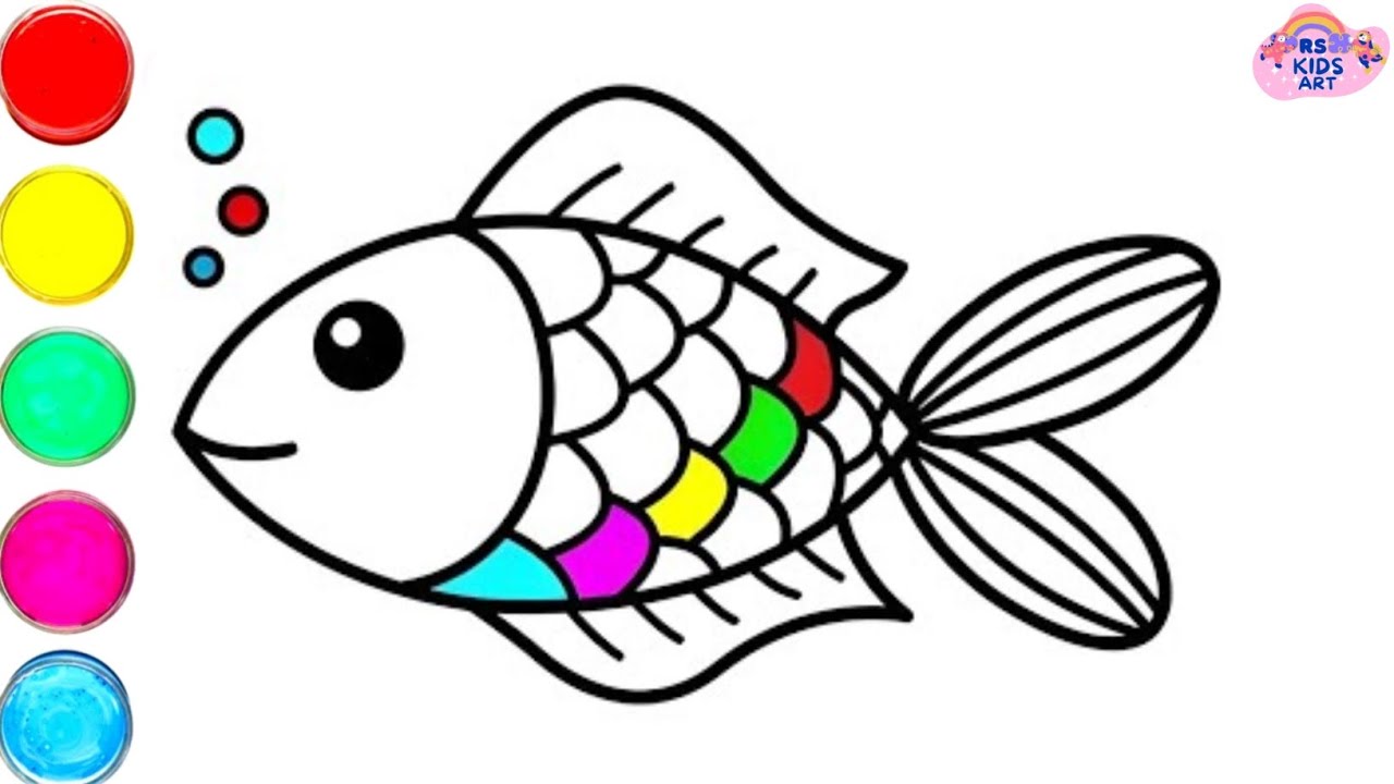 How To Draw A Cute Rainbow Fish | fish drawing for kids #art #drawing # ...