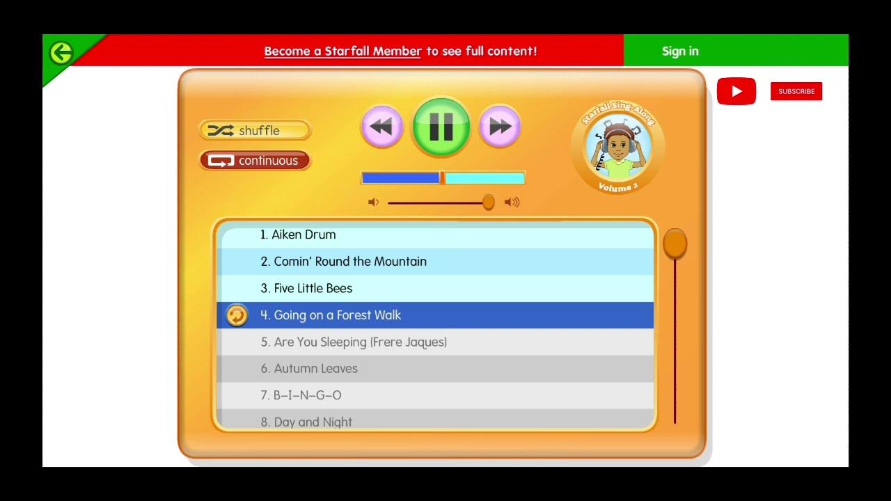 Starfall Sing Along vol 1 and 2 | starfall songs| kids songs - YouTube