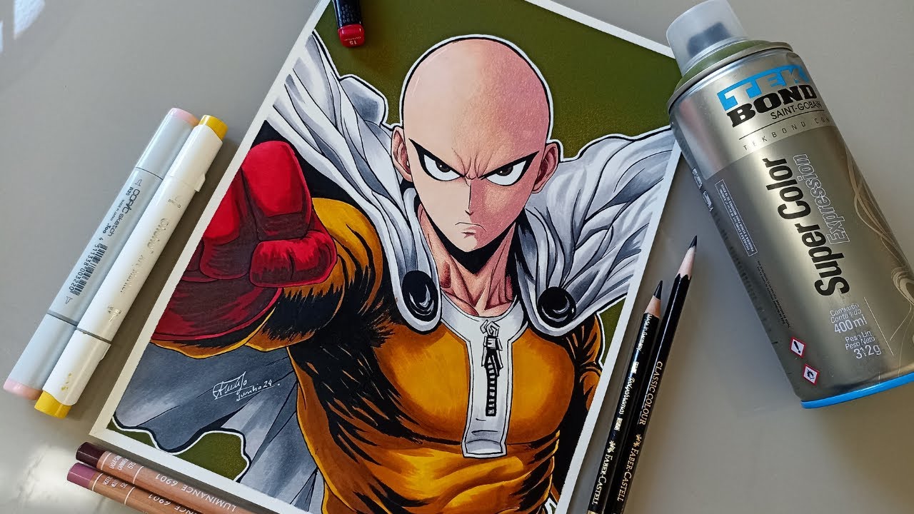 Colorindo o Saitama - One Punch Man | Speed Drawing - YouTube