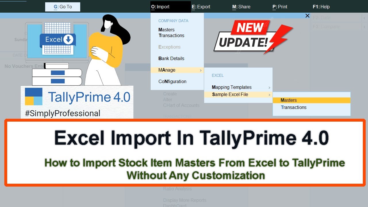 How to Import Stock Item Masters From Excel to TallyPrime 4.0 - YouTube