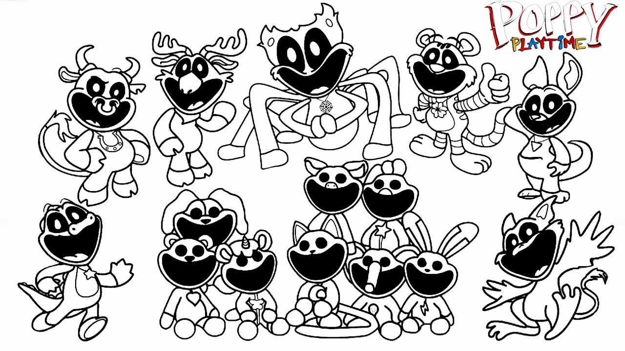 Poppy Playtime 3 Coloring Pages / How to Color Smiling Critters and ...