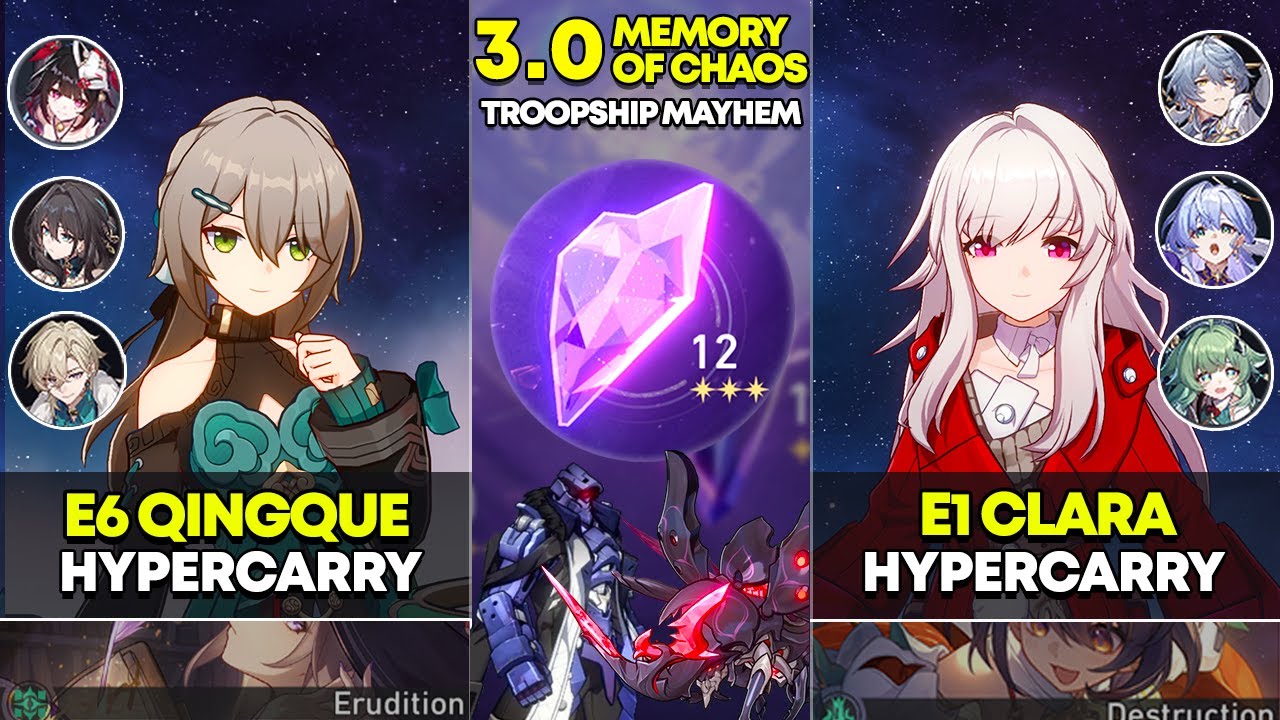 E6 Qingque Hypercarry & E1 Clara Hypercarry | Memory of Chaos 12 ...