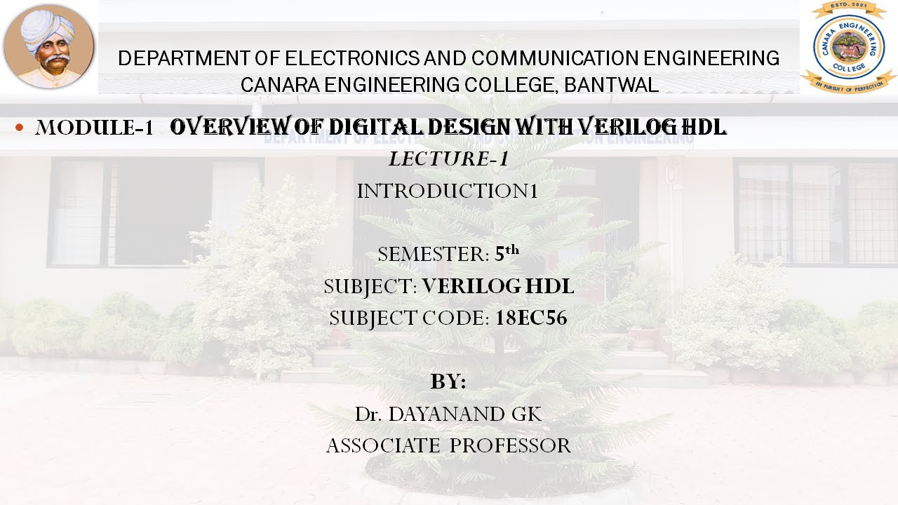 Vtu Verilog Hdl 18ec56 M1 L1 Intro1 Youtube