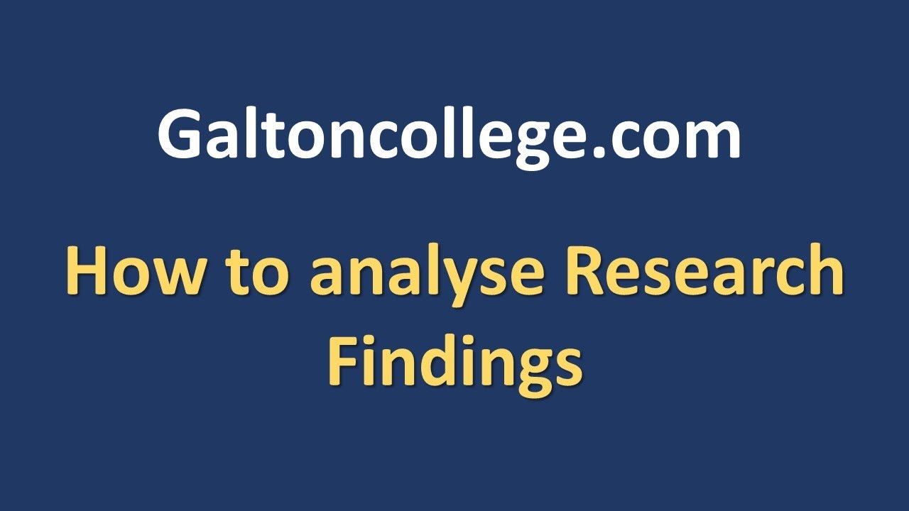 How to Analyse Research Findings - YouTube