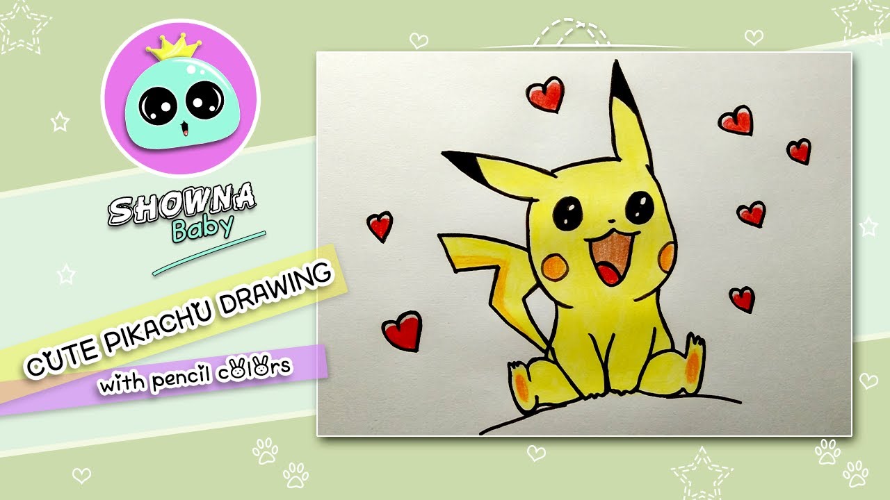cute pikachu drawing for kids | how to draw pikachu easy | pikachu ...